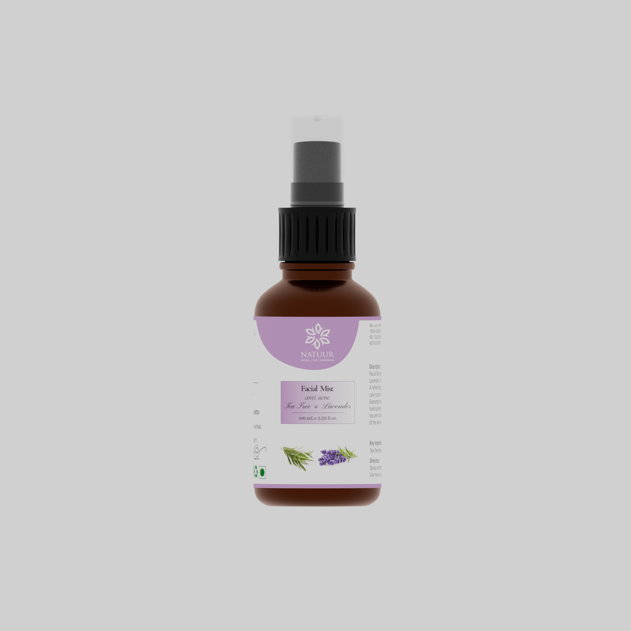 Natuur - Facial Mist Tea Tree and lavender - Anti Acne - 100 ml - Na ...