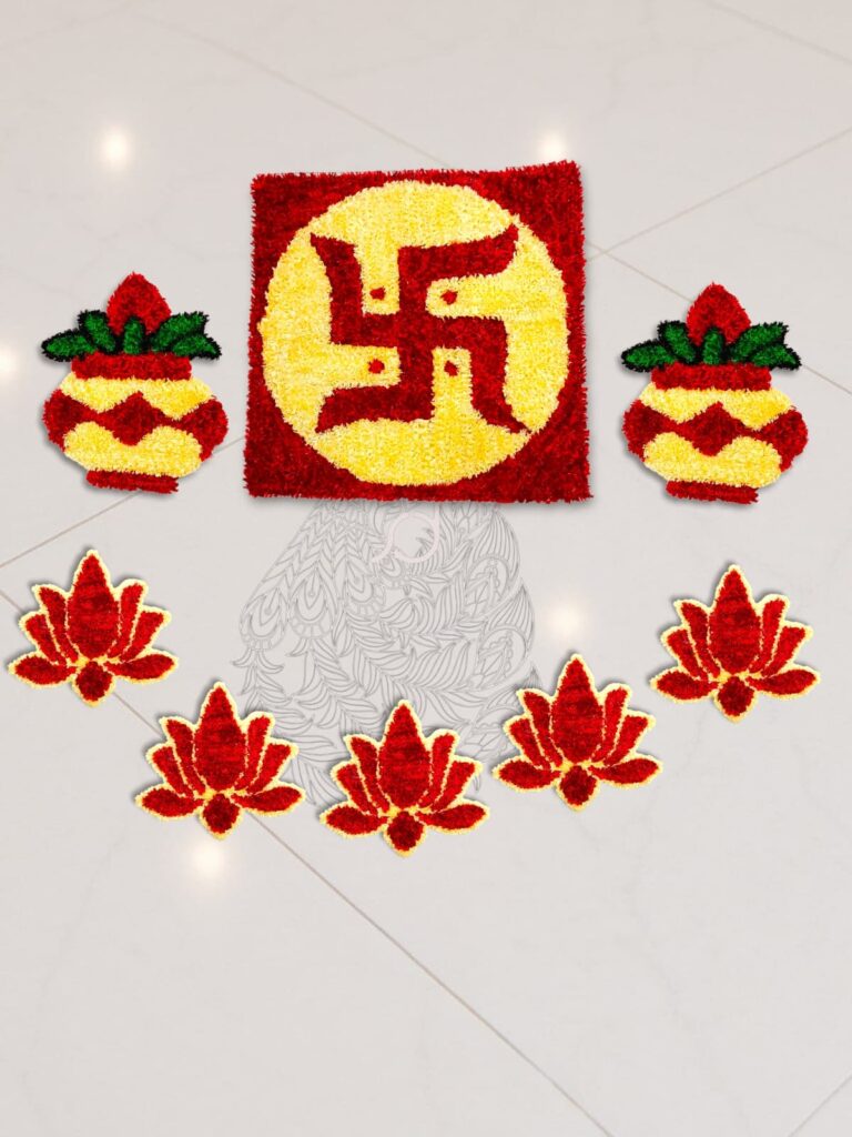 Pooja Rangoli Mats set of 8 pieces. - Na Dhukan - Pure Desi Market